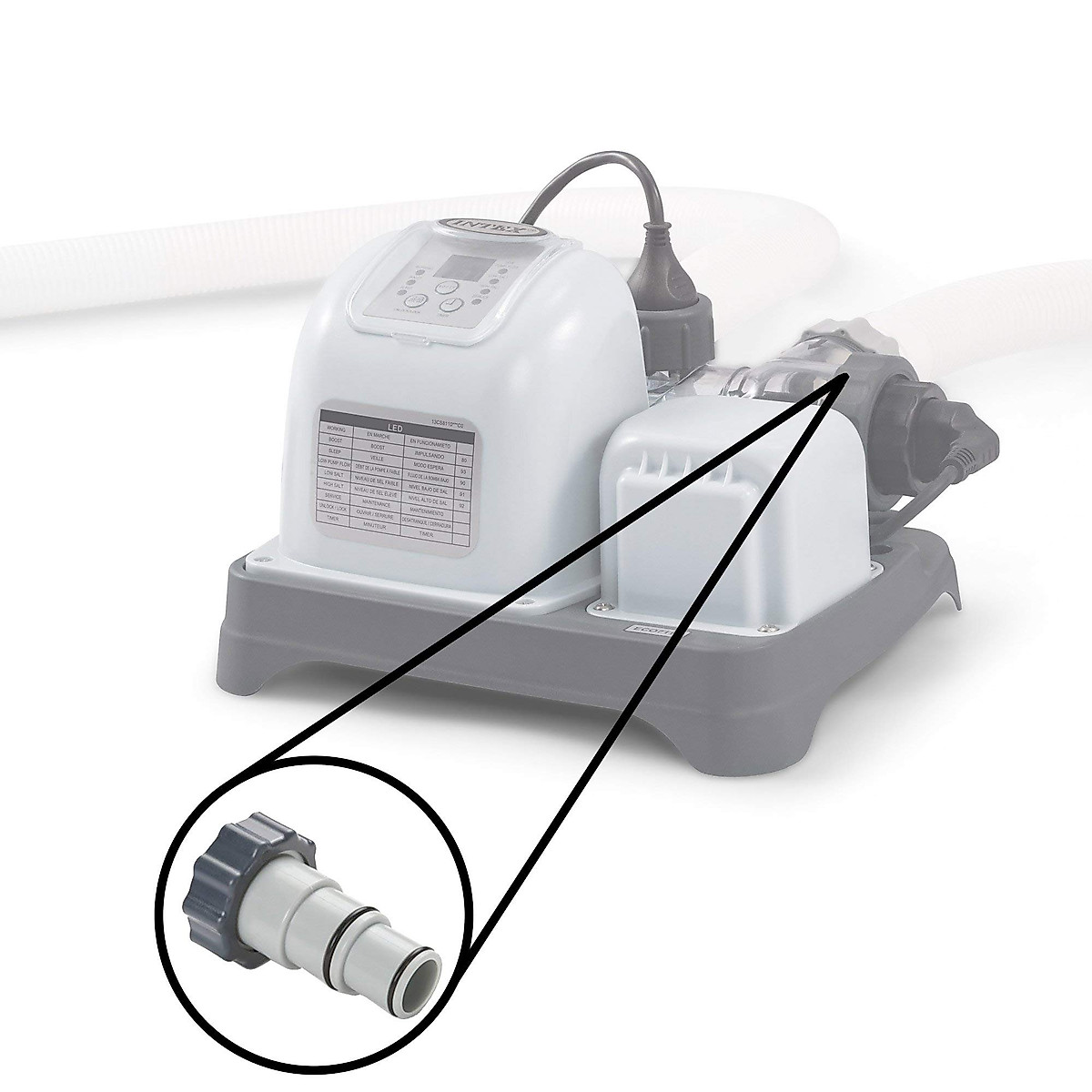 Intex Pump Replacement Hose Adapter A w/ Collar & 1.25” Pool Pump Hose (2 Pack)