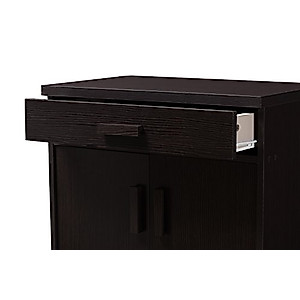 Baxton Studio Valdoise Shoe Cabinet, Wenge Dark Brown