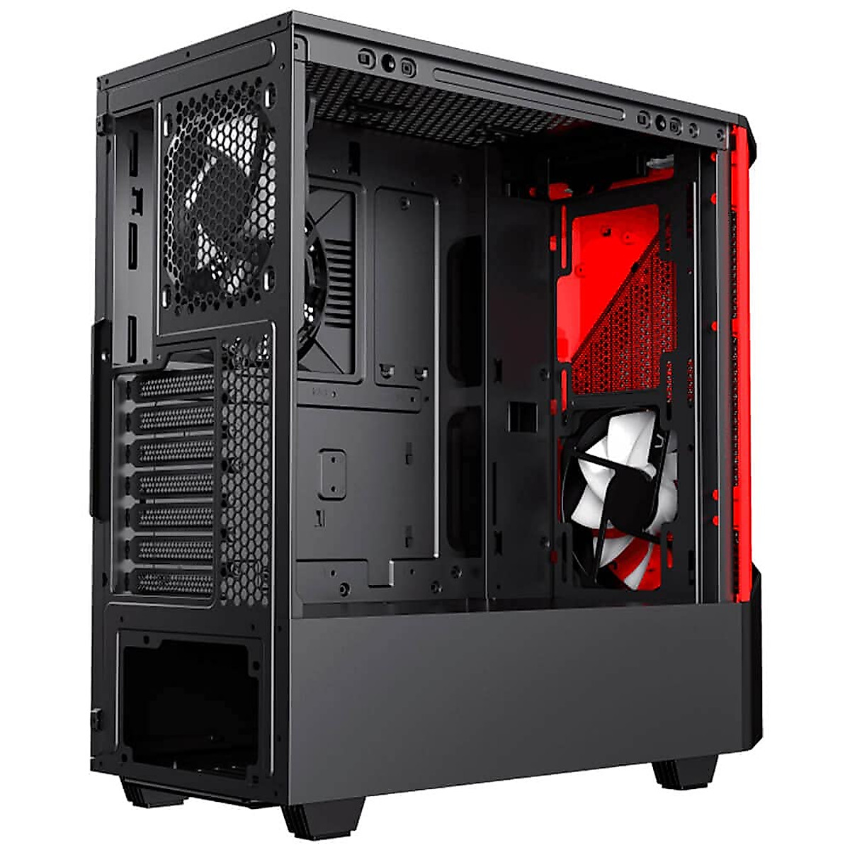 GAMEMAX Contac COC BR Black / Red Steel / Tempered Glass ATX Mid Tower Computer Case