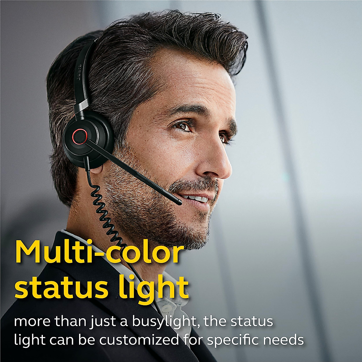 Jabra Engage 50 Wired Headset, Stereo – Telephone Headset with 3-Microphone System, Blocks Out Background Noise for Increased Agent Focus, Call Center Headset Features Enhanced Hearing Protection