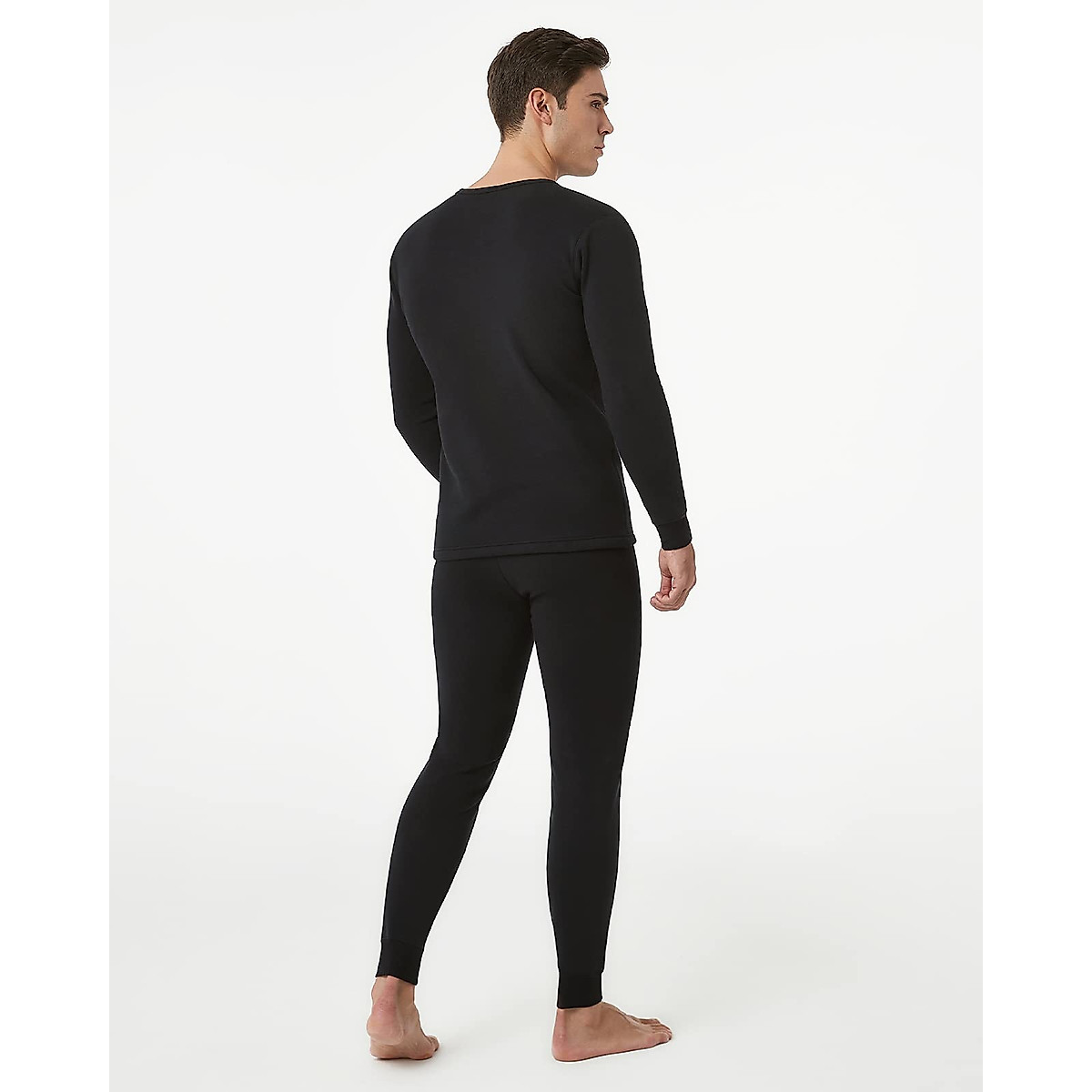 LAPASA Men's Ultra Heavyweight Thermal Underwear Set Extreme Cold Weather Base Layer Top Bottom Fleece Lined Long Johns M63 Large Black