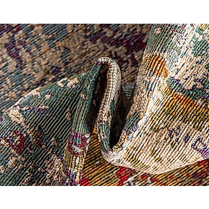 Unique Loom Outdoor Modern Collection Area Rug - Crumpled (7' 1" x 10' Rectangle, Multi/ Gold)