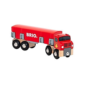 BRIO World 33657 - Lumber Truck - 6 Piece Wooden Toy Train for Kids Ages 3 and Up, Grey