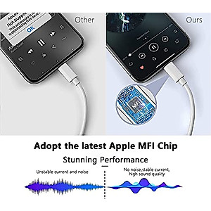 iPhone 3.5 mm Headphone Jack Adapter, 2 Pack MFi Certified Lightning to AUX Audio Splitter Dongle Adapter Compatible for iPhone 11/XS/XR/X 8 7/iPad/iPod