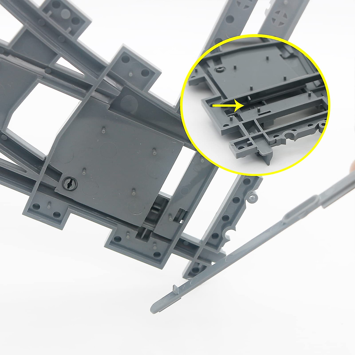 City Train Track - 2 Sets Track Switch Accessories Building Block, Road Flexible Rails Bricks Toys