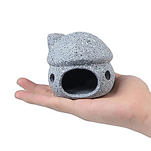 Mairuker Mushroom House Aquarium Decorations Ceramic Shelters Shrimp Habitat,Breeding Tube,Hiding Cave for Betta Goldfishes Cichlid to Rest,Breed,Hiding,Fish Tank Decorations - Grey