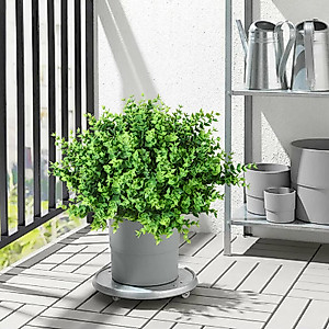 Artificial Plants Flowers Fauk Boxwood Shrubs 6 Pack Artificial Farmhouse Greenery Stems Fake Plastic Plants Lifelike Greenery Foliage with 42 Stems for Home Garden Patio Yard Indoor Outdoor Decor