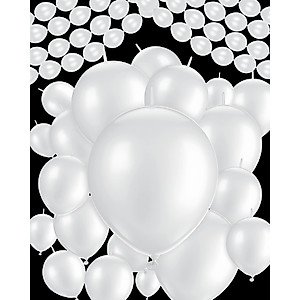 160 Pcs Link Balloon 12 Inch 6 Inch Linking Balloons Quick Linkable Needle Tail Latex Balloons for Christmas Birthday Happy New Year Party Wedding Graduation Arch Decors (Matte White)