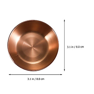 DOITOOL 4PCS Stainless Steel Sauce Dishes Round Sushi Dipping Bowls,Sushi Dipping Sauce Dishes Seasoning Dish Saucer Bowl Mini Appetizer Plate (Rose Gold,3.14X3.14X0.98inch)