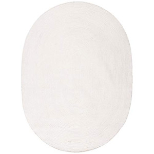 SAFAVIEH Braided Collection 4' x 6' Oval Ivory BRD901A Handmade Country Cottage Reversible Wool Entryway Foyer Living Room Bedroom Kitchen Area Rug
