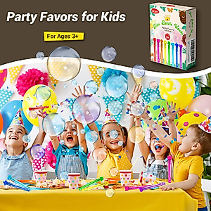 VKTEN 32Pcs Mini Bubble Wands Assortment 8 Styles 8 Colors Bubble Party Favors for Kids, Bubbles for Kids, Birthday Party Favors, Bath Time, Classroom Prizes Gifts Stocking Stuffers for Girls Boys