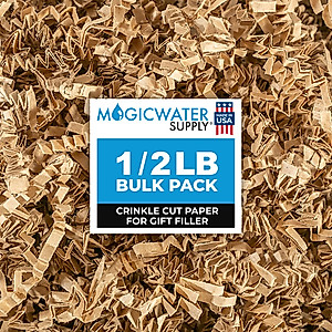 MagicWater Supply Crinkle Cut Paper Shred Filler (1/2 LB) for Gift Wrapping & Basket Filling - Kraft