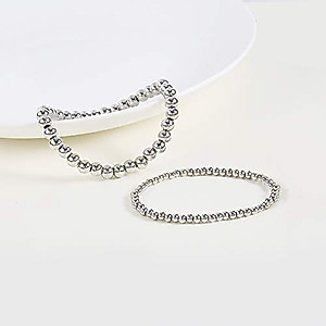 Elegance 11 designs Silver Bead Ball Bracelet Stretchable Elastic Gold Bead Bracelet For Women