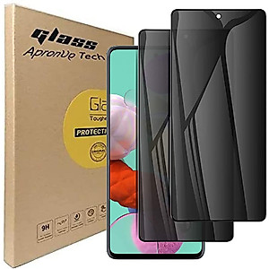 [2-Pack] Tempered Glass Privacy Screen Protector for Samsung Galaxy A53/ A52 / A51 /S20 FE, Anti-Spy 9H Protector Film for Galaxy A53 5G A52(4G/5G) A51 S20 FE 6.5", Case Friendly Easy Install - Black