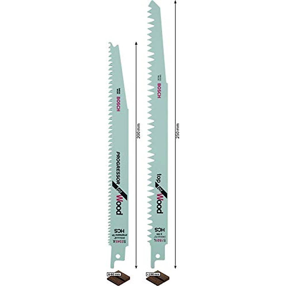 Bosch Professional 260925C111 2 TLG. Säbelsägeblatt (für Holz, Zubehör Säbelsäge) 2-Piece Set. Reciprocating Blade (Wood, Accessories Sabre Saw)