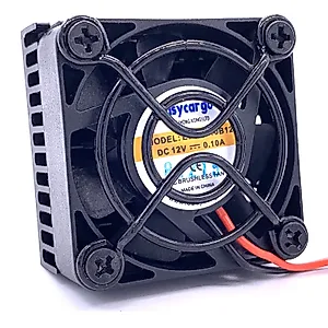 Easycargo 40mm Heatsink Fan 12V Kit, Cooler Heat Sink 40x40mm + 12V Ball Bearing Fan + Thermal Tape + Grill Screw Mounting Kit (1)