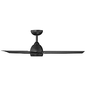 WAC Smart Fans Mocha Indoor and Outdoor 3-Blade Ceiling Fan 54in Matte Black with 3000K LED Light Kit and Remote Control works with Alexa and iOS or Android App