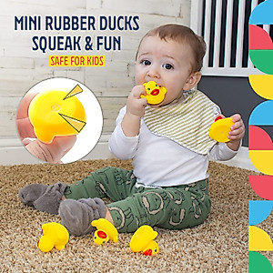 Dazzling Toys Mini Rubber Ducks Pack of 24 Ducky Floats Baby Kids Bath Toy Shower Birthday Party Favors (24)