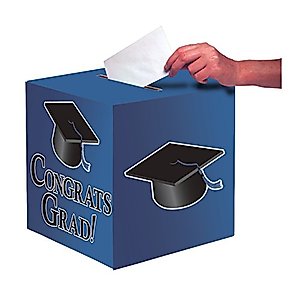 Creative Converting Graduation Card Holder Box, Congrats Grad, True Blue , One size -