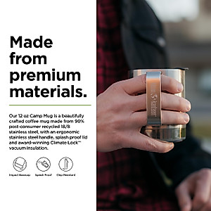 Klean Kanteen Insulated Camp Mug - 12 oz - Brushed Stainless