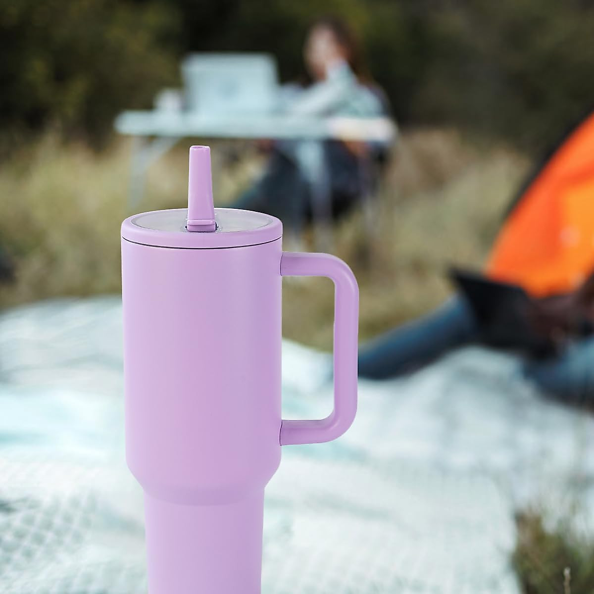 40 oz Leak Proof Insulated Tumbler with Handle Flip Straw Lid Rubber Base,BPA Free Stainless Steel Water Bottle Hot/Cold Insulation Vacuum Quenchers,Spill Proof Travel Mug Gifts for Her/Him