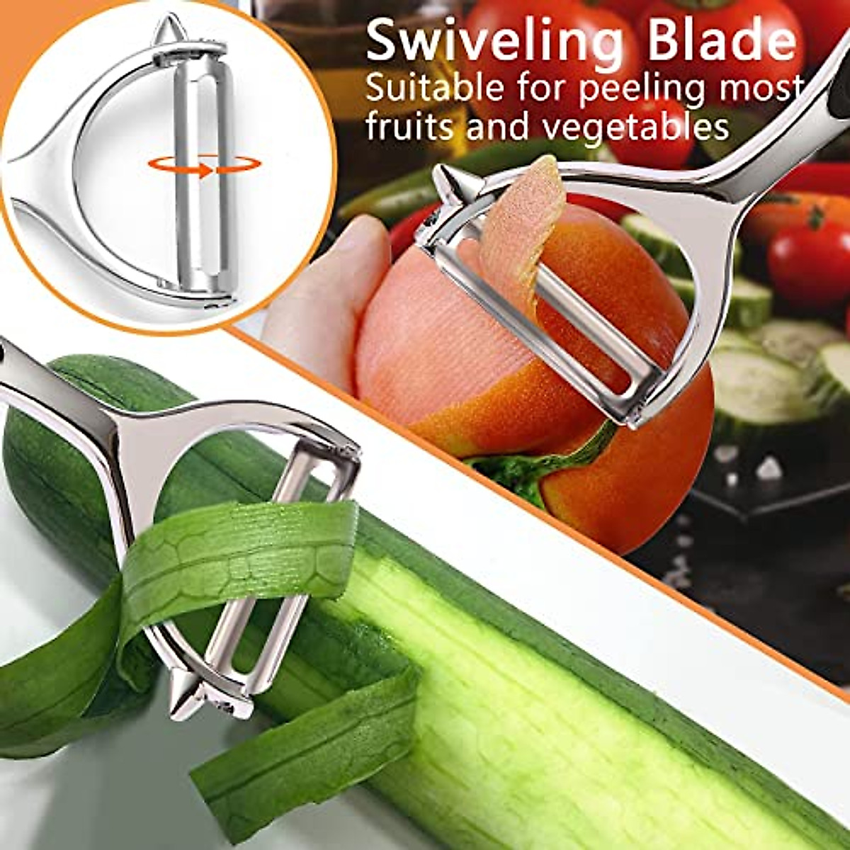 Eirpde Vegetable Peeler for Kitchen, Fruit, Carrot, Veggie, Potatoes Peeler, Y-Shaped and I-Shaped Stainless-Steel Multi-Function Set Peelers, Durable Non-Slip Handle(2-Piece)