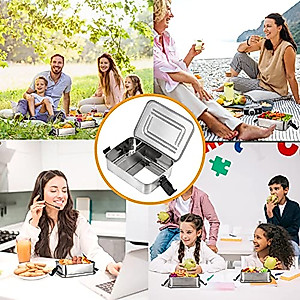 AOHEA Stainless Steel Bento Lunch Box for Kids: BPA FREE Bento Box 1200ml Leak Proof Lunch Box 304 Stainless Steel Kids Bento Box Metal Lunch Box for Kids and Adults