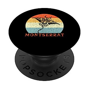 Montserrat, West Indies Vintage Tribal Manta Ray Vacation PopSockets Swappable PopGrip