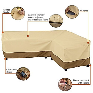 Classic Accessories Veranda Water-Resistant 104 Inch Patio Right-Facing Sectional Lounge Set Cover, Patio Furniture Covers