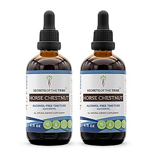 Secrets of the Tribe Horse Chestnut Tincture Alcohol-Free Liquid Extract, Horse Chestnut (Aesculus hippocastanum) Dried Nut (2x4 FL OZ)