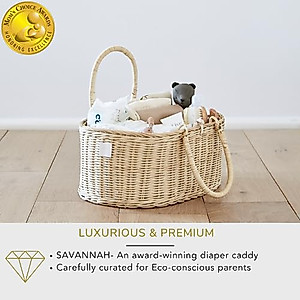 BEBE BASK Premium Nursery Bundle - Matching Baby Changing Basket & Baby Diaper Caddy Organizer - Handmade & Organic