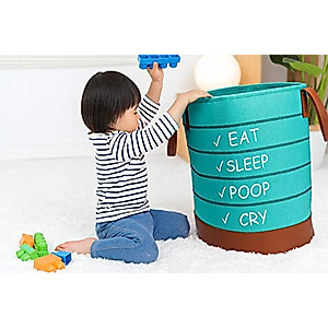 SMILE A WHILE Baby Laundry Basket and Baby Hamper Great Basket for Toy Storage Large Collapsible Laundry Basket Fits Nursery Decor Felt Laundry Basket can be Used for Blanket Basket for Nursery