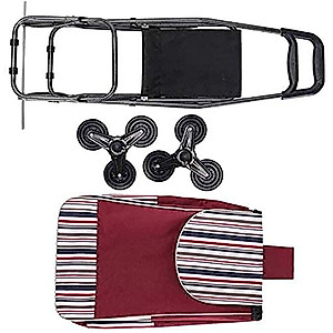 Shopping Trolley on Wheels Multi Function Shopping Cart Trolley On 6 Wheels Portable Aluminum Alloy Folding Elderly Supermarket Trolley with Seat Plate Storage Hand Trucks,Blue ,