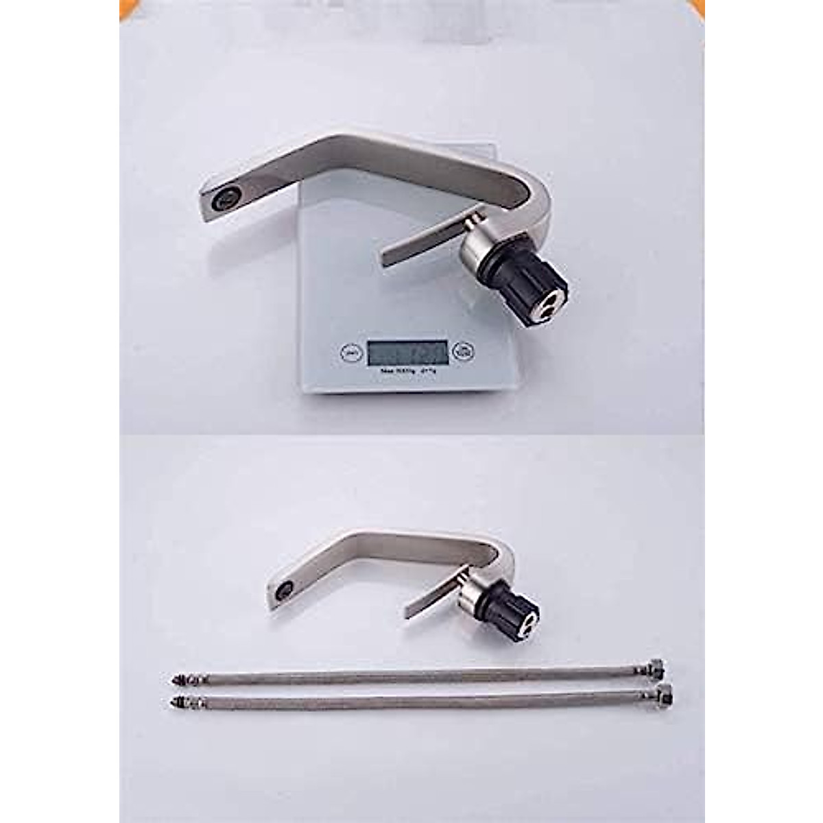 Kitchen Taps Kitchen Tap Faucet Basin Faucet Brass Cold and Warm Brush Nickel Bath Faucet Washbasin Mixer Tap Single-Lever Single Hole Faucet
