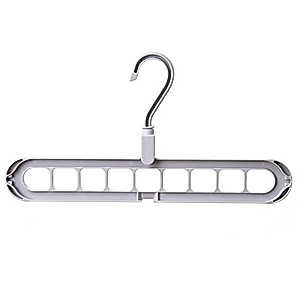 NA Nordic Style Creative Retractable Hanging Clothes Airing Rack Household Folding Plastic Storage Rack Storage Fantastic Nine-Hole Hanger