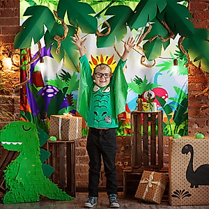 Flying Childhood 8Pcs Dinosaur Headbands Party Hats for Girls Boys Birthday Decorations Supplies Favors Felt Dragon Headpiece as Kids Toddlers Photo Booth