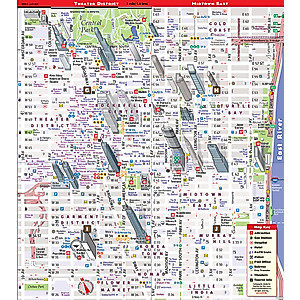 StreetSmart® NYC Map Midtown Edition by Van Dam-Laminated pocket city street map of Manhattan w/ all attractions, museums, sights, hotels, Broadway Theaters & NYC Subway map; 2023 Edition