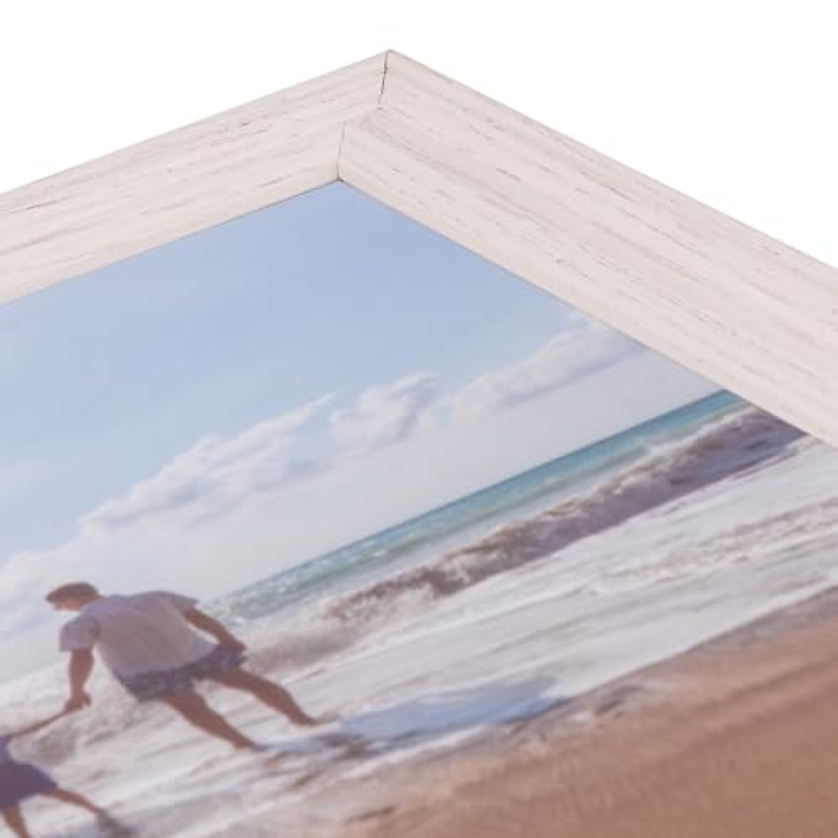 ArtToFrames 16x20 Inch White Picture Frame, This 1.5" Custom Wood Poster Frame is Off White Stain on Solid Wood, for Your Art or Photos, WOM0066-78238-YWHT-16x20