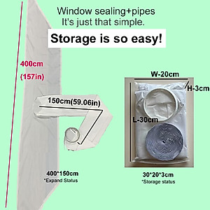 APAYADO Window Seal for Portable Air Conditioner 157in with 1.5M Exhaust Hose For Better sealing - NO NEED TO PREPARE ADDITIONAL HOSES