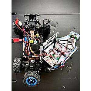 WLtoys 2.4G 4WD 1/28 30KM/H Brushed RC Monster Truck Off-Road Full Proportional Remote Control Car with LED Lights, RC Transmitter And Car Battery - RTR RC Toy Vehicle (RC Cars, RC Truck) (HELIDIRECT)