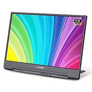 G-STORY 4K Portable Monitor,15.6 Inch UHD 4K Portable Gaming Monitor, IPS Eye Care Second Screen with FreeSync, Mini HDMI HDR, USB C Portable Monitor for Laptop PS5 PS4 NS Phone, Bracket Integrated