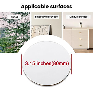 YAFIYGI 8 Pcs Adhesive Disk for Suction Cup Shower Suction Cup Adhesive Sticker Discs 80mm Circular Plastic Mounting Pads Heat Resistant Double-Sided Stickers Suction Items Coated Stick Pad Holder