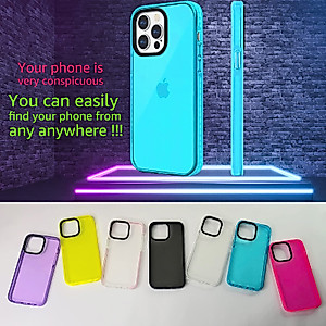 Neon Clear Case for iPhone 14 Pro Max, Cute Retro Vibrant Design Phone Cases for Women Accessories,Camera Protector Cover Soft Silicone Protective