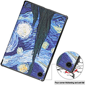 UUcovers Case for Samsung Galaxy Tab A8 10.5" (2022) (SM-X200/X205/X207) Magnetic Cover with Auto Sleep/Wake Multi-Angle Stand Lightweight PU Leather Hard Back Shockproof Shell,Van Gogh, Starry Night