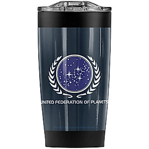 Star Trek United Federation of Planets Stainless Steel Tumbler 20 oz Coffee Travel Mug/Cup, Vacuum Insulated & Double Wall with Leakproof Sliding Lid | Great for Hot Drinks and Cold Beverages
