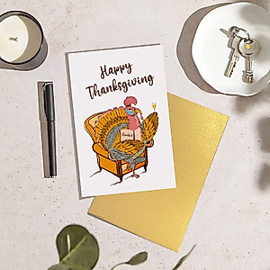 Funny Thanksgiving Turkey Card for Women Men, Hilarious Fall Seasons Card, Happy Thanksgiving Card for Family Friend, Thankful Holiday Card