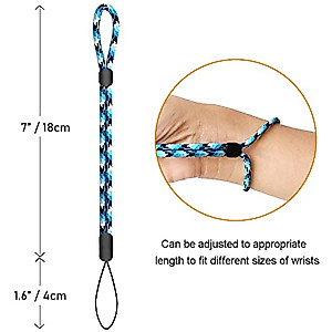 VEXMOTT Adjustable Wrist Straps Hand Lanyard Compatible with iPhone Camera USB Flash Drives Key Chain and Other Portable Items Black Set of 2