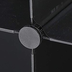 ZENY Cube Storage Organizer, 16-Cube Closet Organizer Storage Shelves, Modular Bookcase, DIY Plastic Modular Closet Cabinet, Book Shelf for Bedroom Living Room Office, Black