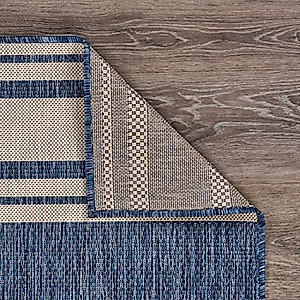 Lr Home Ox Bay Seamas Nautical Navigation Indoor Outdoor Rug, Navy/White, 3' x 5'