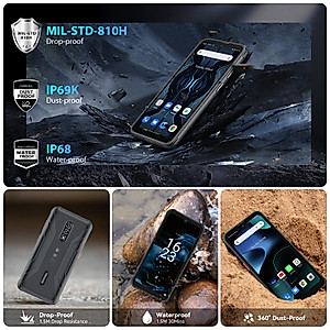 Rugged Smartphone Unlocked, (2023)Blackview BV5200 Pro Waterproof Unlocked Android Phones, Octa-core 7GB+64GB/SD 1TB, 10W Fast Charge 5180mAh Battery, ArcSoft® 13MP, NFC, Face ID,6.1''HD+,3 Card Slots